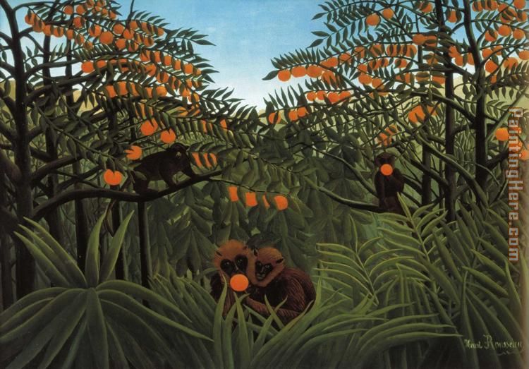 Henri Rousseau Monkeys in the Jungle painting anysize 50% off